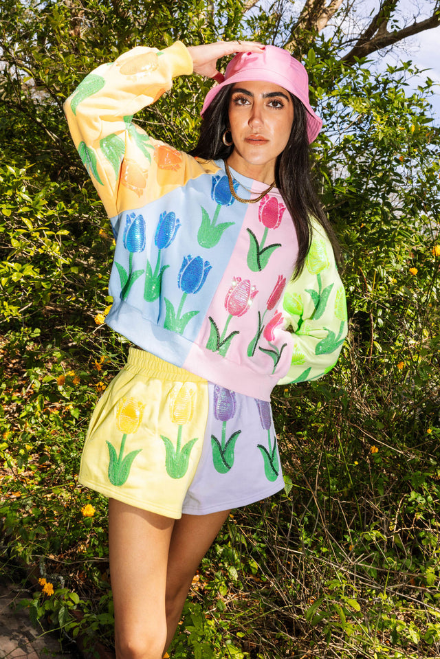 Neon Colorblock Tulip Short – Queen of Sparkles